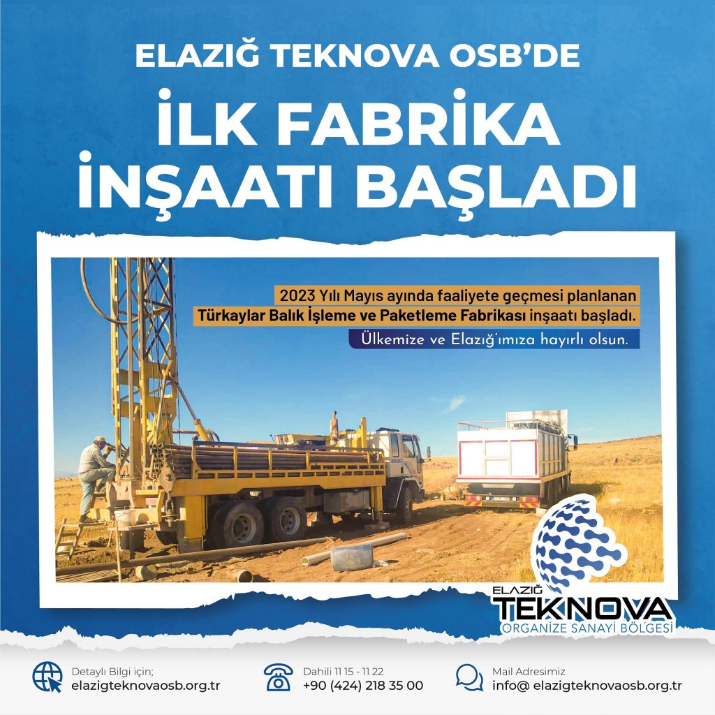 Elazığ’da yeni kurulan Teknova OSB’de ilk yatırım için kazma vuruluyor ...